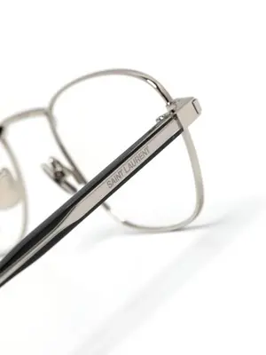 Saint Laurent Logo-engraved Rectangle-frame Glasses