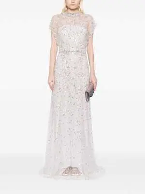 Jenny Packham Crystal Drop Gown - Grey