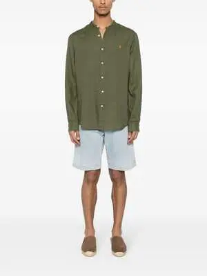 Polo Ralph Lauren Polo-pony-motif Linen Shirt - Green