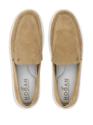 Hogan Almond-toe Suede Loafers