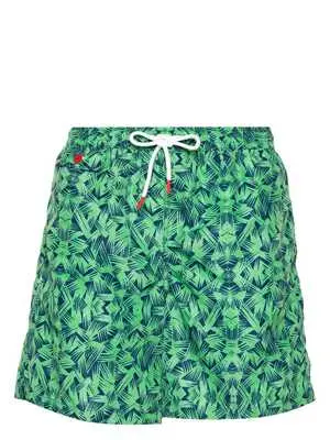 Kiton Logo-embroidered Swim Shorts - Green