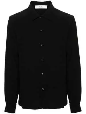 Séfr Crepe Long-sleeved Shirt - Black