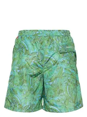 Kiton Logo-embroidered Swim Shorts - Green