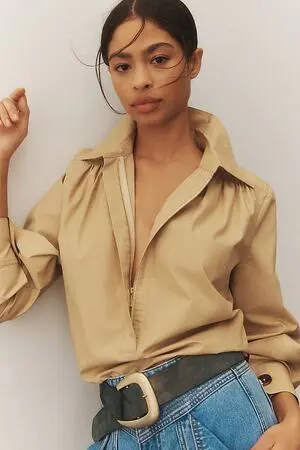 MARE MARE X Long-sleeve Henley Blouse
