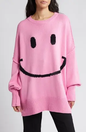 DRESSED IN LALA Smile Seratonin Oversize Sweater