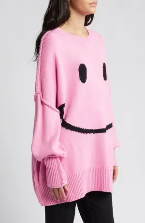 DRESSED IN LALA Smile Seratonin Oversize Sweater