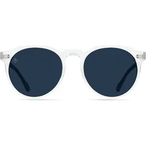 Raen Remmy 52mm Polarized Round Sunglasses - Crystal Clear/pol Blue Smoke