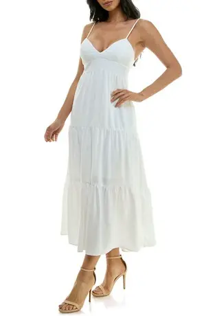 SPEECHLESS Back Cutout Midi Dress