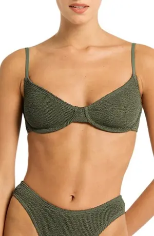 Bond Eye Gracie Balconette Bikini Top - Khaki Eco