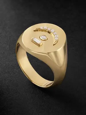 FOUNDRAE Pause 18-karat Diamond Signet Ring - Gold