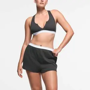 SKIMS SKIMS Cotton Rib Loose Boxer Soot Stripe