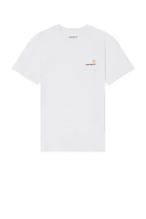 Carhartt Work In Progress Carhartt Wip S/s American Script T-shirt In Light Grey Ash Heather