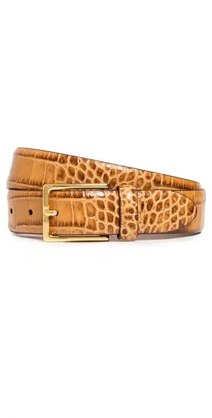 Anderson's Anderson's Narrow Mock Croc Print Belt Mid Brown