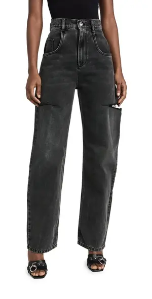 MAISON MARGIELA Denim Jeans With Slash Details - Black Washed