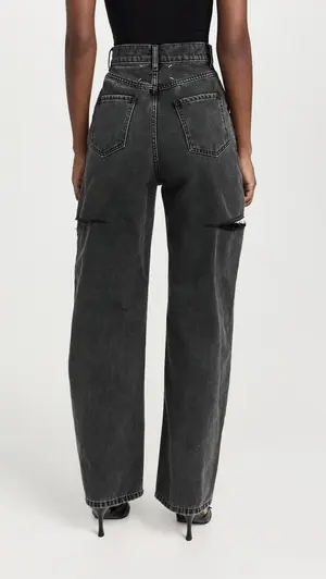 MAISON MARGIELA Denim Jeans With Slash Details - Black Washed