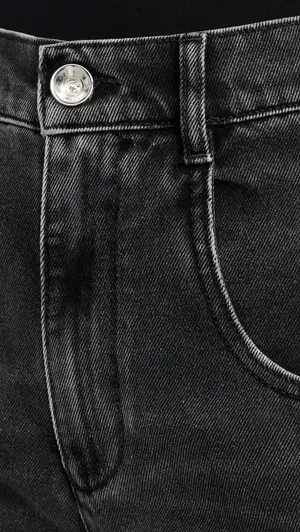 MAISON MARGIELA Denim Jeans With Slash Details - Black Washed