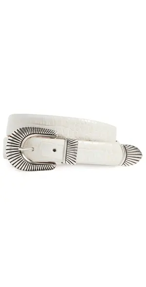 Anderson's Narrow Western Croc-effect Belt - Taupe