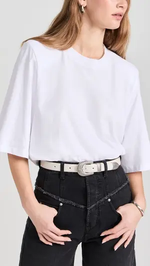 Anderson's Narrow Western Mock Croc Belt - Taupe