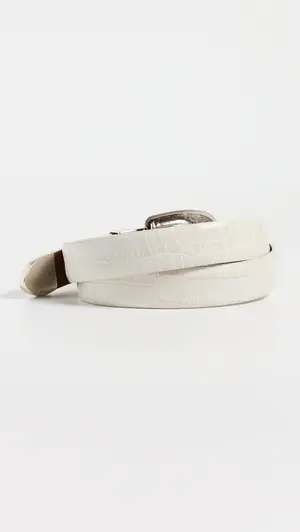 Anderson's Narrow Western Mock Croc Belt - Taupe