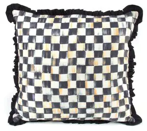 MACKENZIE-CHILDS Courtly Check Ruffled Square T Hrow Pillow - One-color