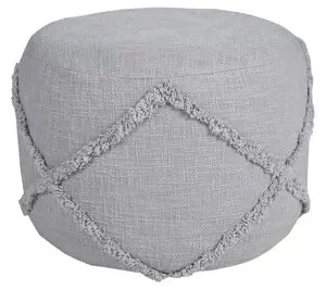 OX BAY TRADING CO. Ox Bay Diamond Solid Hand-woven Cotton Pouf Ott Oman - One-color