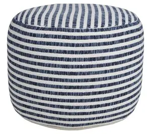 OX BAY TRADING CO. Ox Bay Striped Modern Hand-woven Cotton Pouf Ot Toman - One-color
