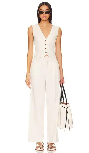 L*Space Rhodes Linen Cotton Blend Wide Leg Pants
