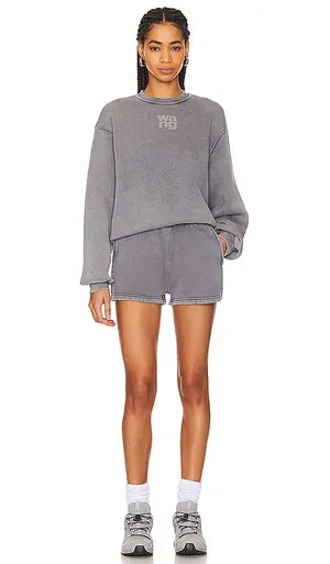 Alexander Wang Essential Crew Sweatshirt In Grey