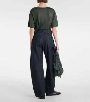 LEMAIRE High-rise Barrel-leg Jeans In Denim Indigo