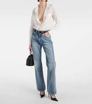 NILI LOTAN Mitchell Low-rise Jeans - Blue