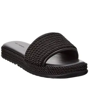 Tory Burch Tory Burch Rope & Leather Platform Slide - Black
