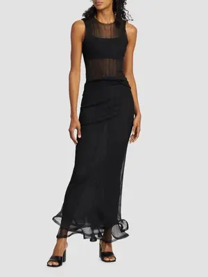 Simkhai Kelso Rib-knit Trumpet Hem Maxi Skirt - Black
