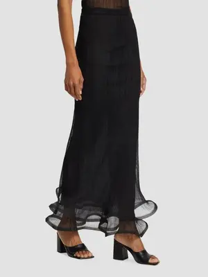 Simkhai Kelso Rib-knit Trumpet Hem Maxi Skirt - Black