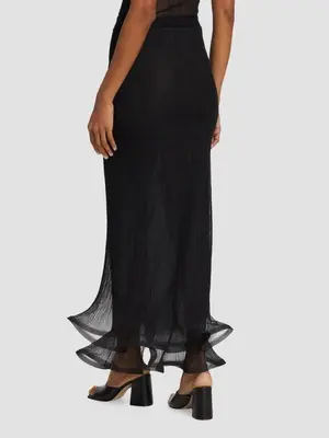 Simkhai Kelso Rib-knit Trumpet Hem Maxi Skirt - Black