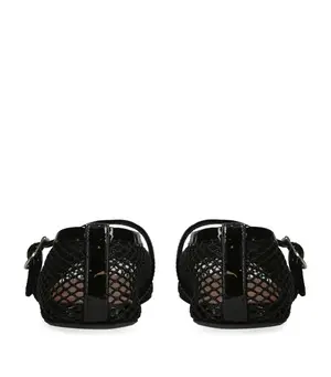 Alaïa Leather Mesh Ballet Flats - Black