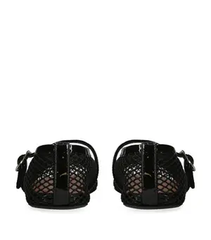 Alaïa Leather Mesh Ballet Flats - Black