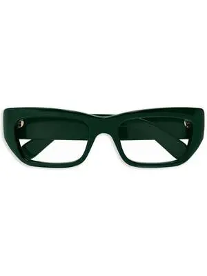 Gucci Gucci Eyewear Logo-Plaque Rectangle-Frame Glasses Green