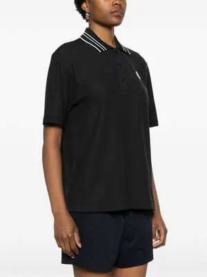 Moncler Logo-patch Cotton Polo Shirt - Black