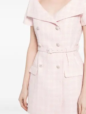 SELF-PORTRAIT Checked Bouclé Minidress