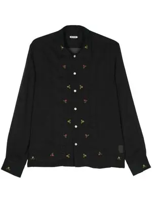 BODE Beaded Framboise Semi-sheer Shirt