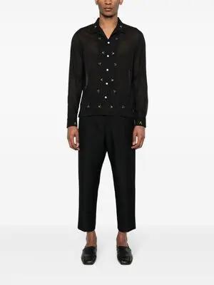 BODE Beaded Framboise Semi-sheer Shirt
