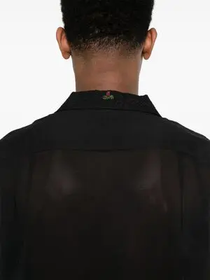 BODE Beaded Framboise Semi-sheer Shirt