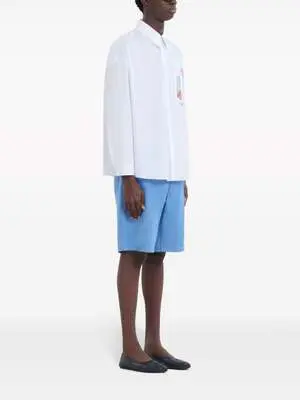 Marni Floral-appliqué Cotton Shirt