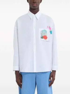 Marni Floral-appliqué Cotton Shirt