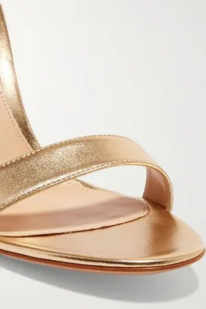 GIANVITO ROSSI Portofino 85 Metallic Leather Sandals - Gold