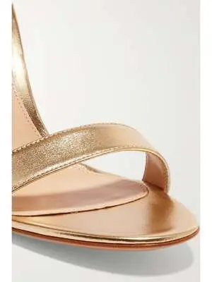 GIANVITO ROSSI Portofino 85 Metallic Leather Sandals - Gold