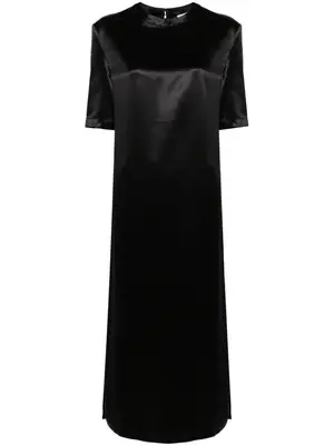 Loulou De Saison Silk-blend Maxi T-shirt Dress - Black