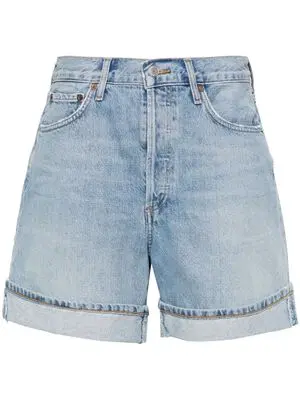 AGOLDE Dame High-waisted Denim Shorts - Blue