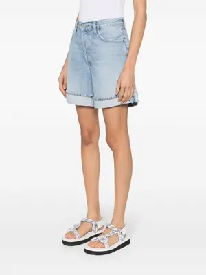 AGOLDE Dame High-waisted Denim Shorts - Blue