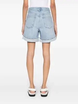 AGOLDE Dame High-waisted Denim Shorts - Blue
